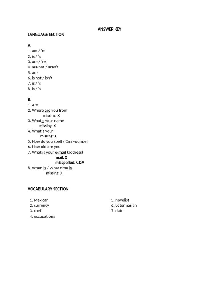 Task Types Handout Answer Key | PDF