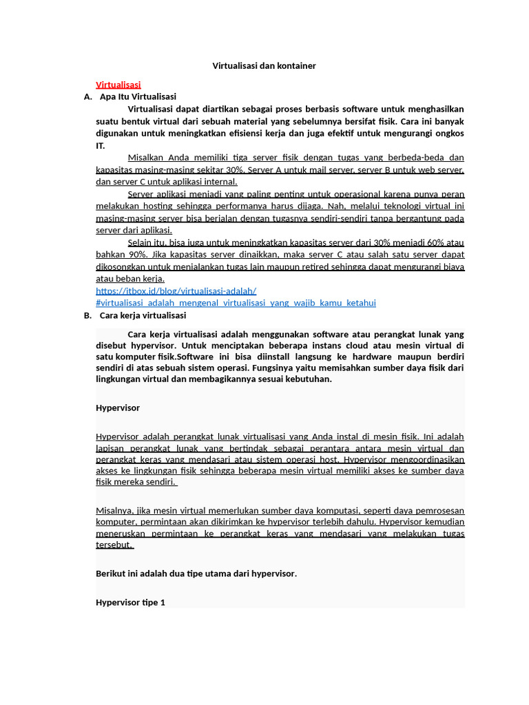 Virtualisasi Dan Kontainer | PDF