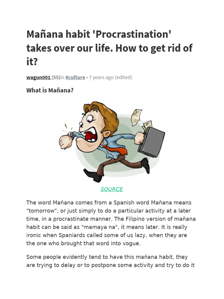 Overcoming the Mañana Habit | PDF