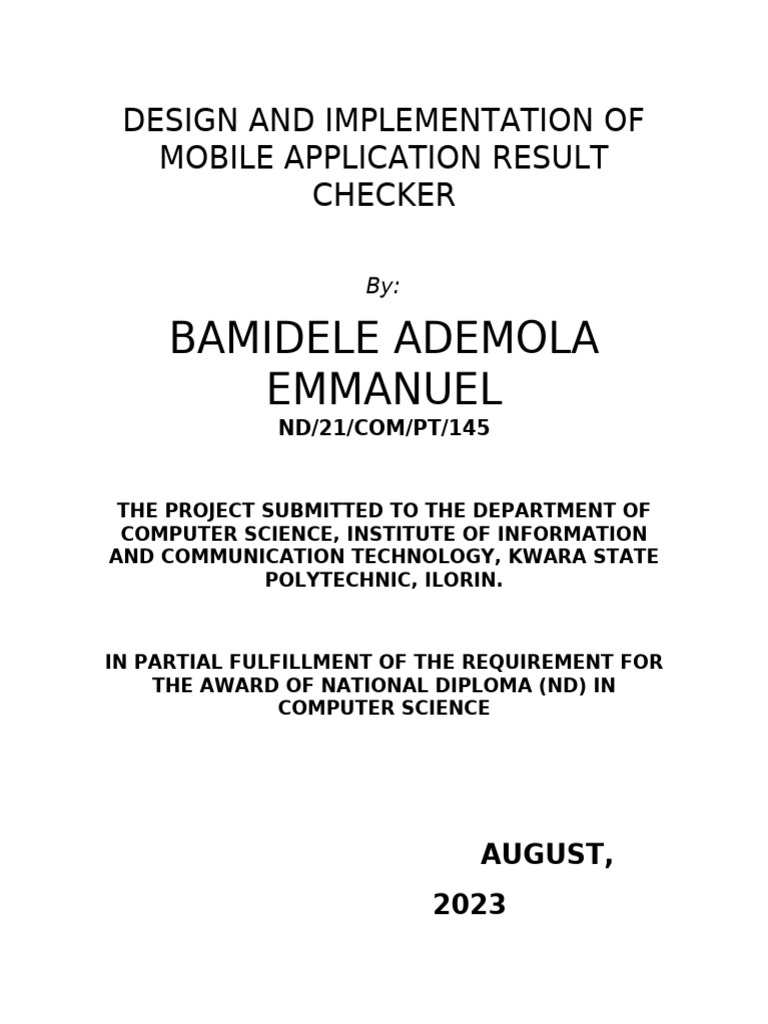 Demmie Full Work | PDF | Security | Computer Security