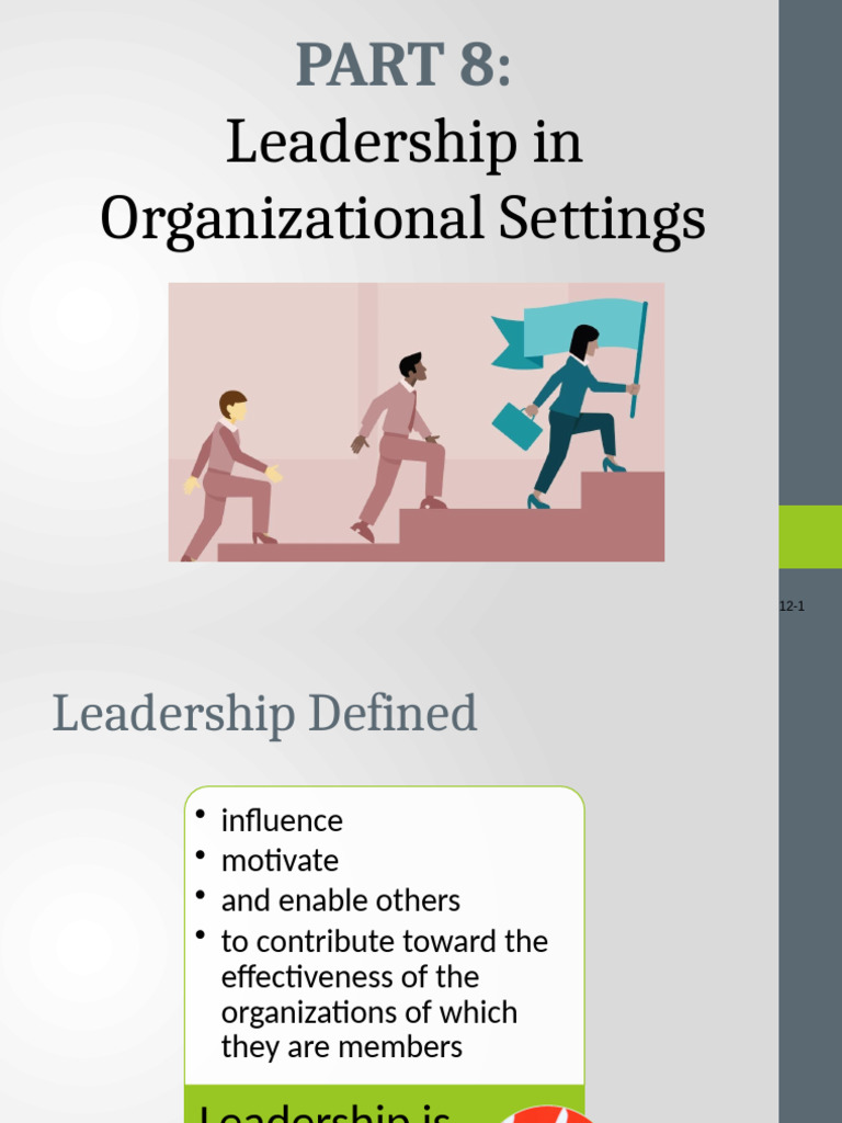 8 Leadership in Organizational Settings | PDF | Leadership | Popular ...