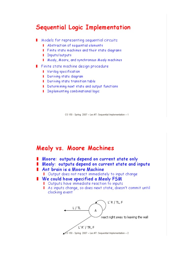 Sequential Logic Implementation: Models For Representing Sequential Circuits | Download Free PDF ...