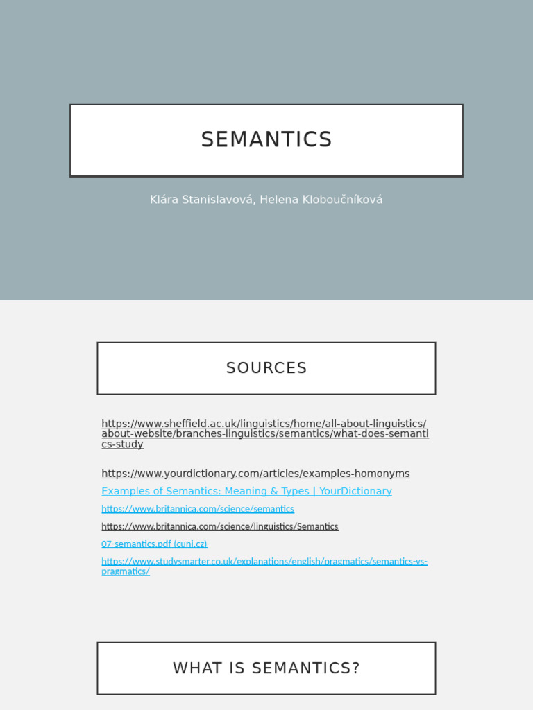 SEMANTICS | PDF