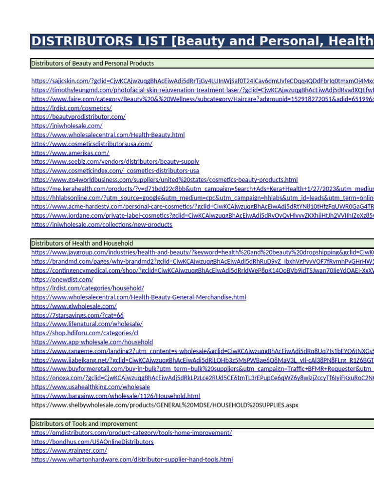 Distributors List | PDF