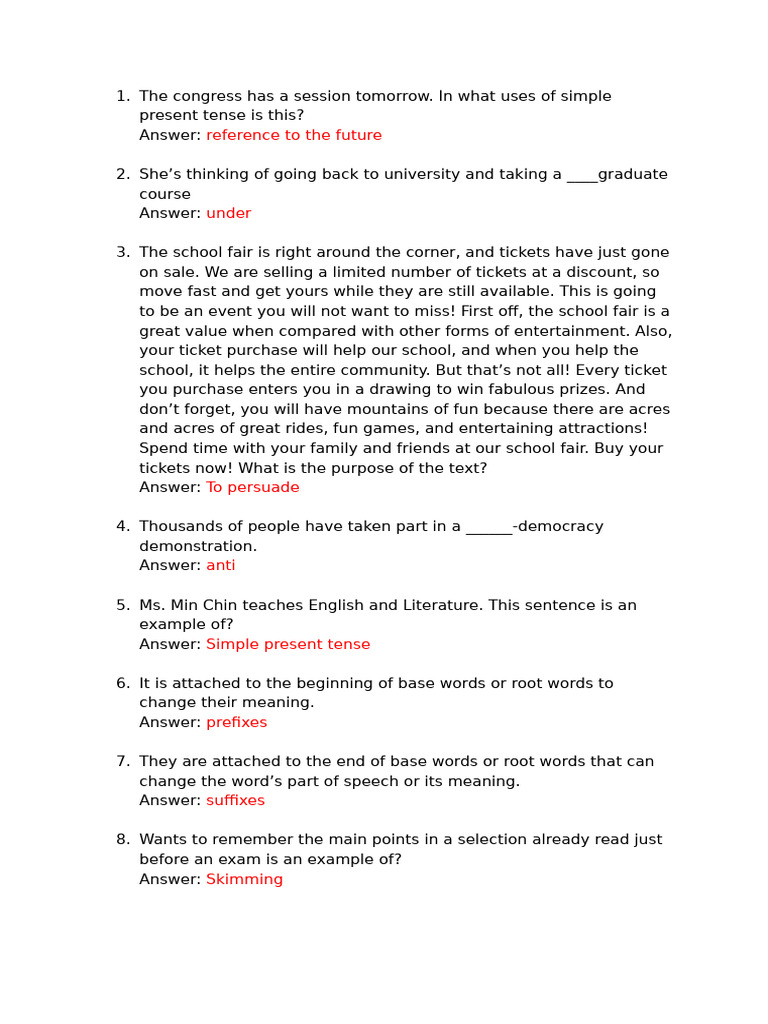 English Language Skills and Concepts | PDF | English Language | Grammar