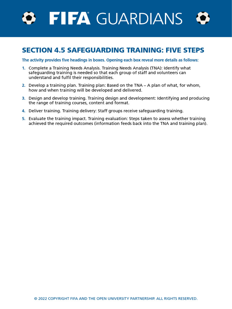 4.5 Safeguarding Training - Five Steps | PDF