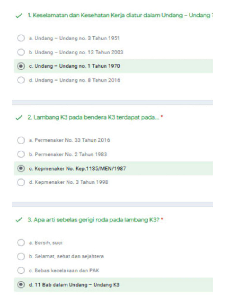 1.1. Kuis Dasar-Dasar K3 | PDF