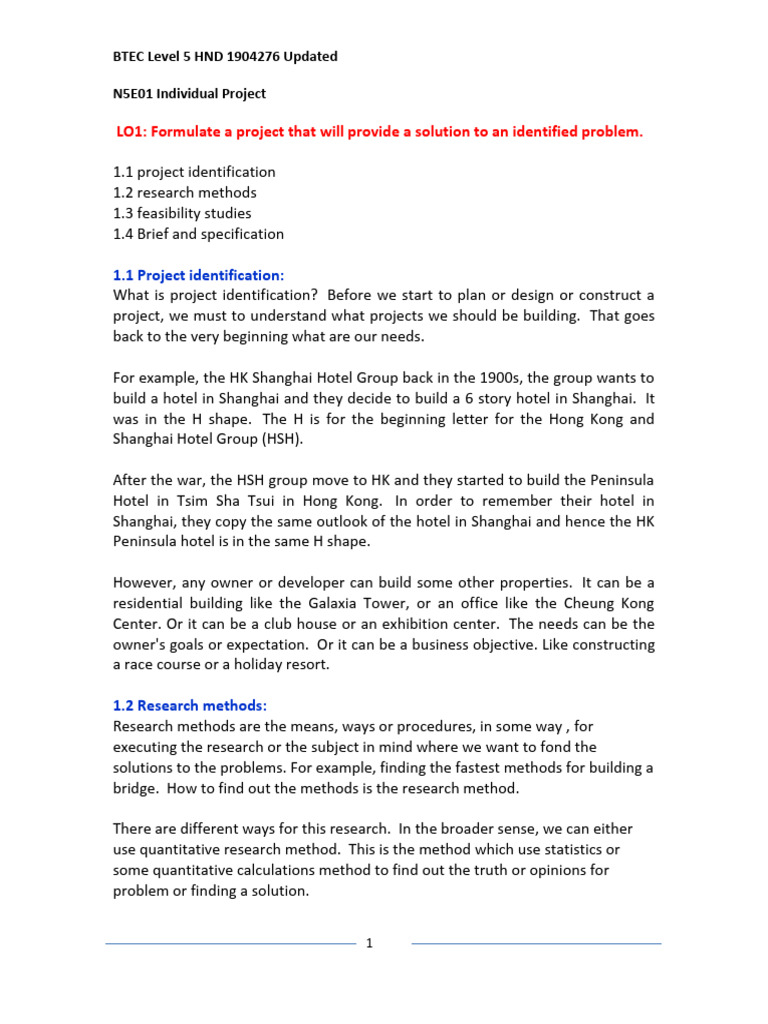 2109035 N5E01 Notes Individual Project - combine Part 1 & 2 & 3 - rev 2 ...