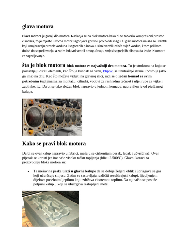 Glava Motora | PDF
