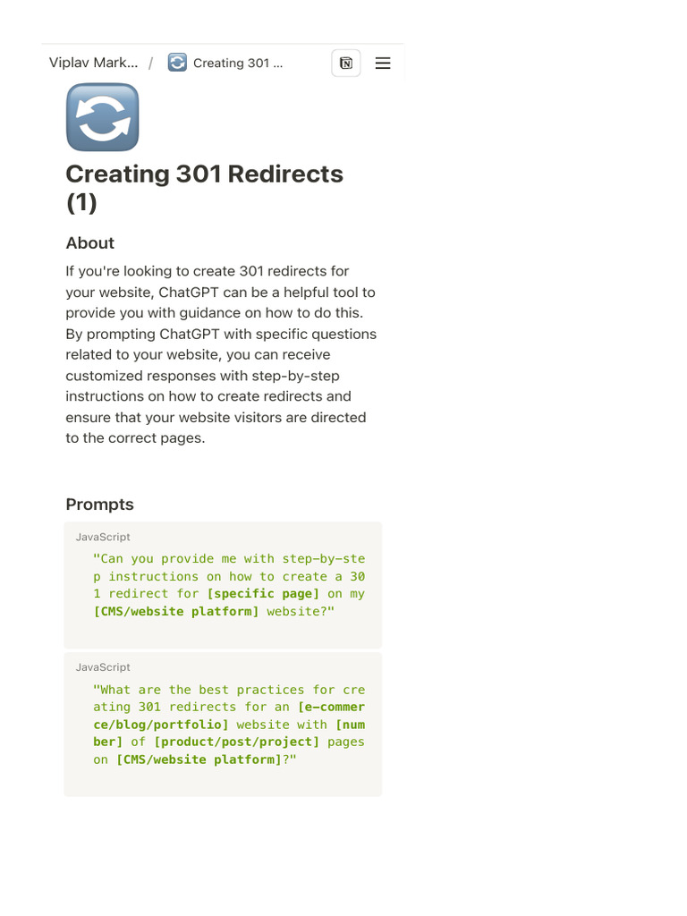 SEO Guide: Creating 301 Redirects | PDF