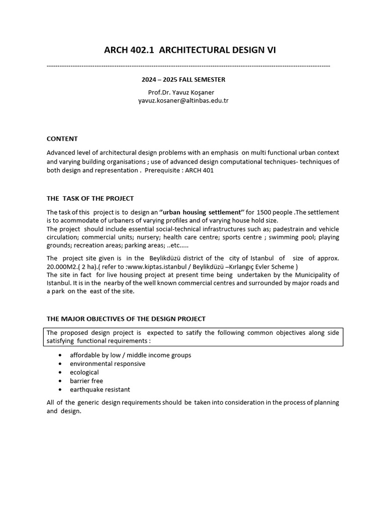 Arch402.1 2425F Syllabus | PDF | System | Urban Design