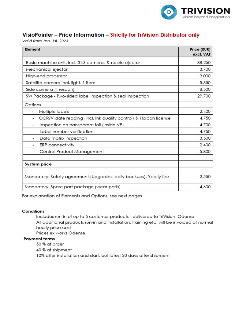 VisioPointer Prices 2023 | PDF | Printer (Computing) | Optical Character Recognition