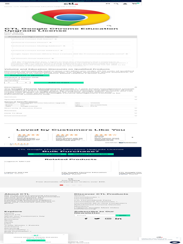 CTL Google Chrome Education Upgrade License | PDF | Chromebook | Software