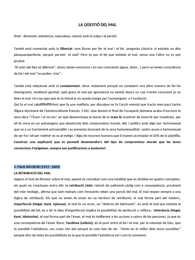 EL MAL filosofia | PDF