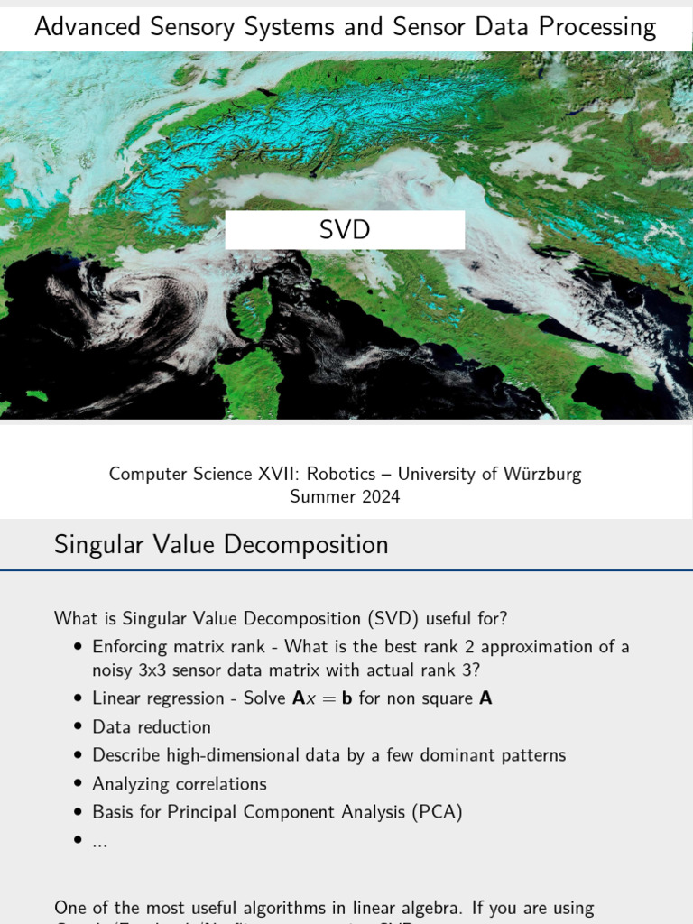 AdvancedSensorySystems 3b SVD | PDF | Principal Component Analysis ...