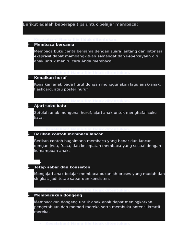 Tips Membaca untuk Anak dan Dewasa | PDF