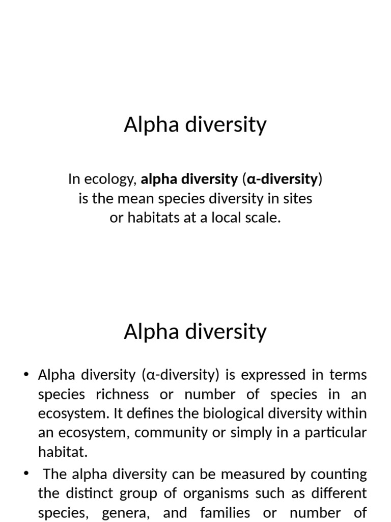 Understanding Alpha Diversity in Ecology | PDF | Ecology | Biodiversity