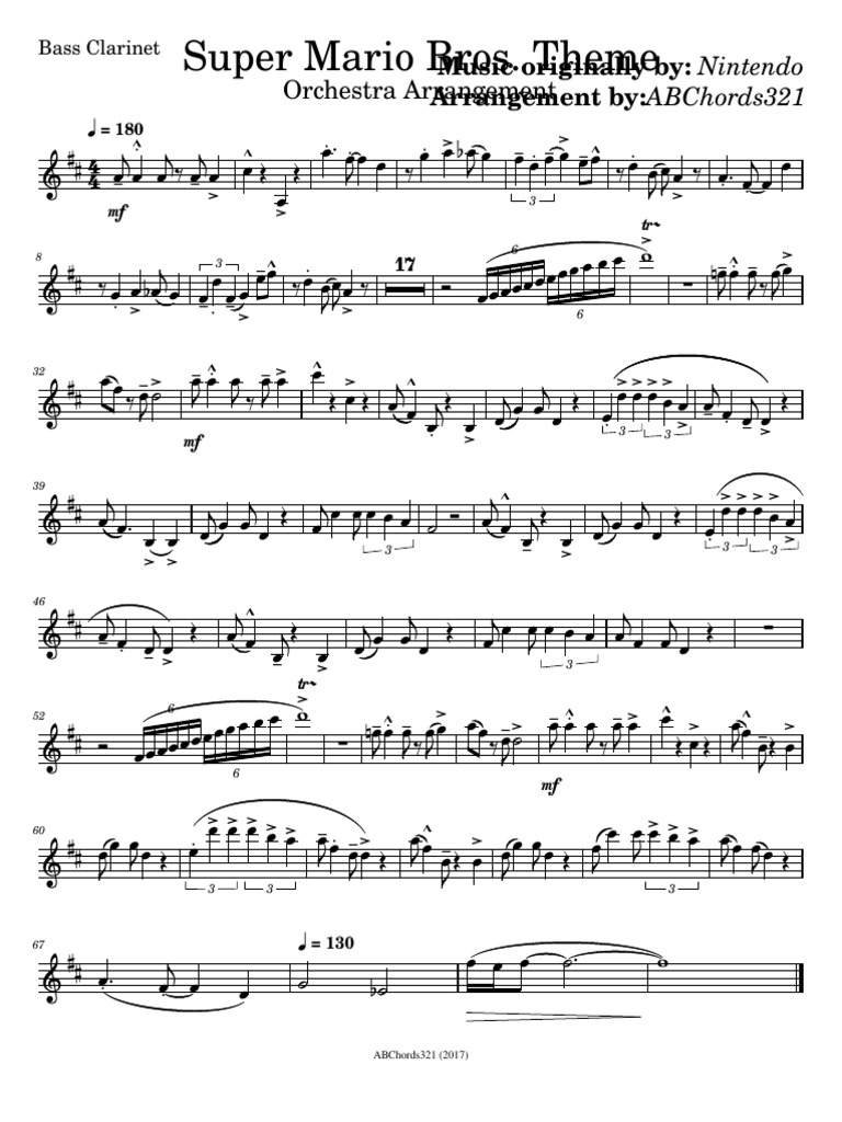 Super Mario Bros. Theme Orchestra Arrangement | PDF | Video Game ...
