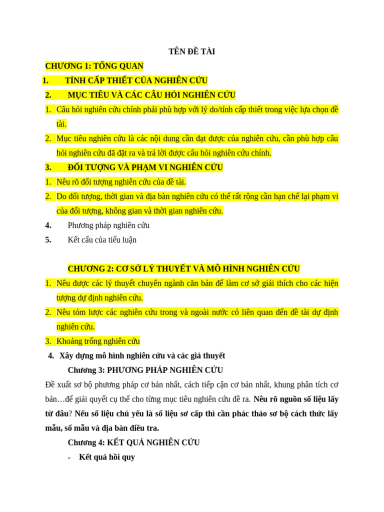 Huong Dan Tieu Luan | PDF