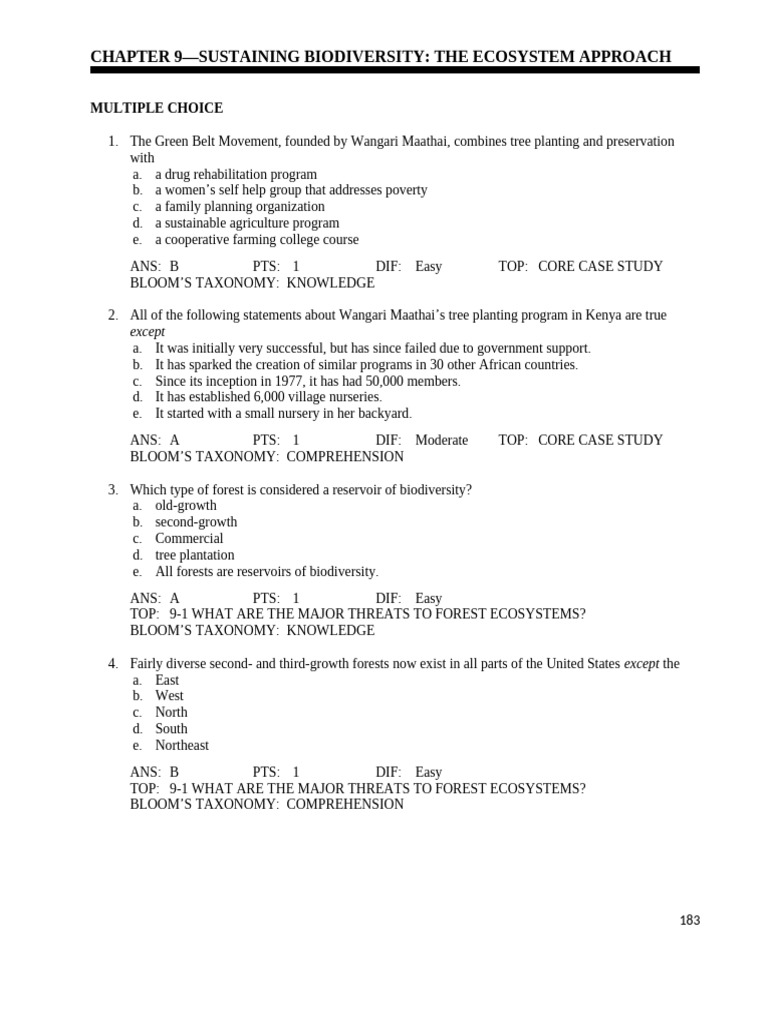 ES14e - TB - ch09, Final - BLOOMS | PDF | Forests | Biodiversity