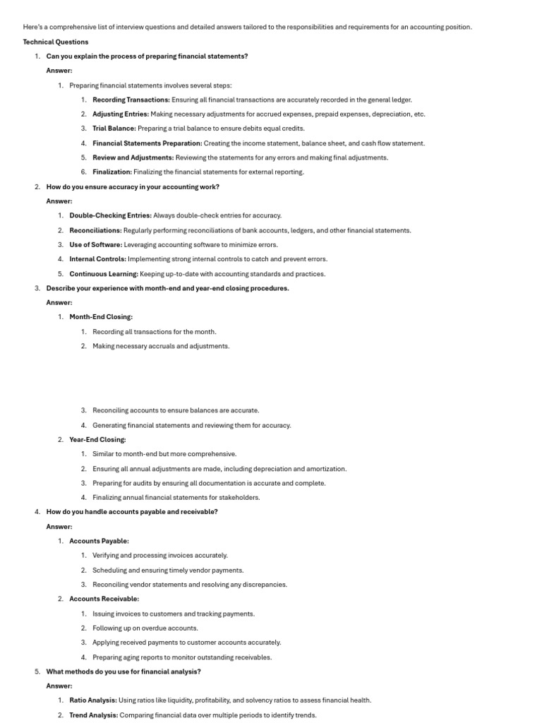 Interview_questions | PDF | Accounts Payable | Forecasting Interview_questions | PDF | Accounts Payable | Forecasting