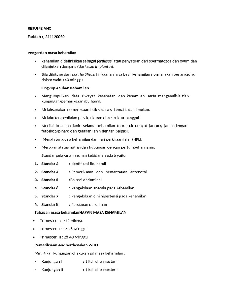 Anc Faridah 311120030 Resume | PDF