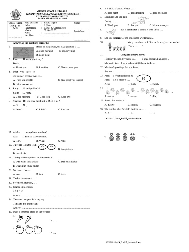 SOAL DAN KUNCI BING_2 | PDF