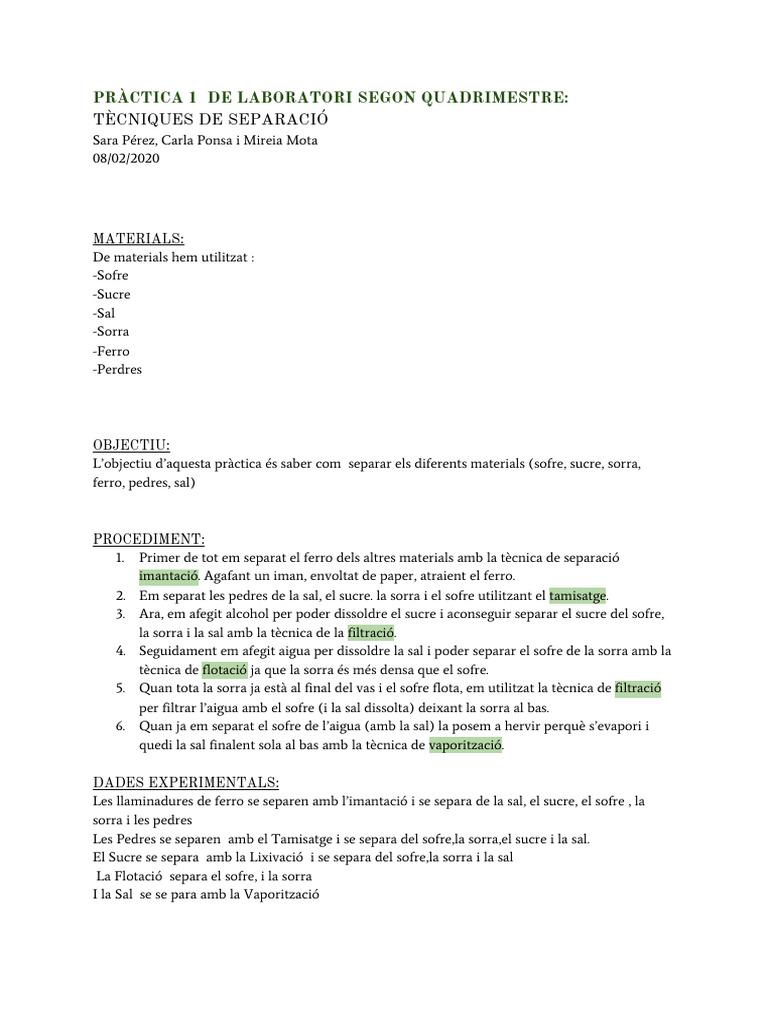 Pérez Sara, Ponsa Carla, Mota Mireia - Pràctica 1 | PDF