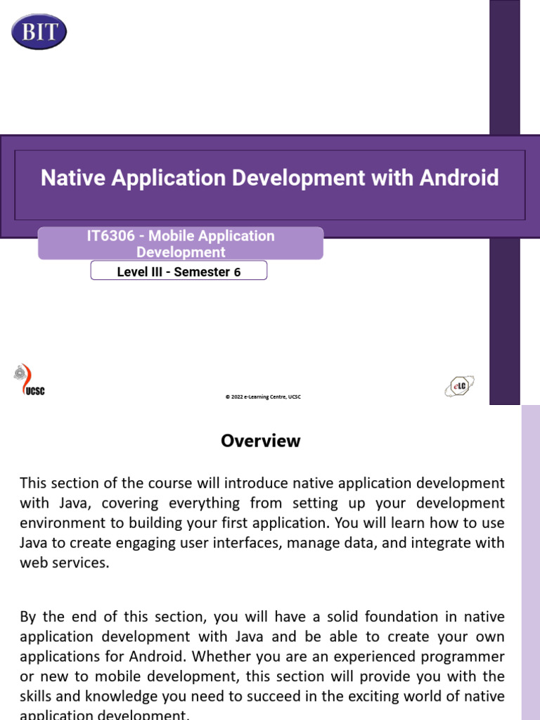 Lesson 4 Mobile Application Dev Native App Dev With Android Vvle 7454