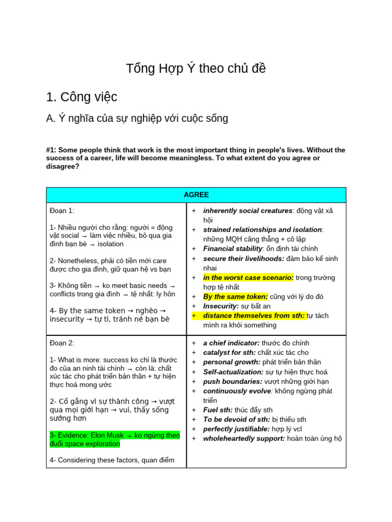 T NG H P Ý Tư NG Opinion | PDF | Interview | Employment