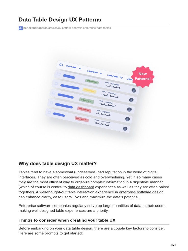 Pencilandpaper - Io-Data Table Design UX Patterns | PDF | User Experience | Typefaces
