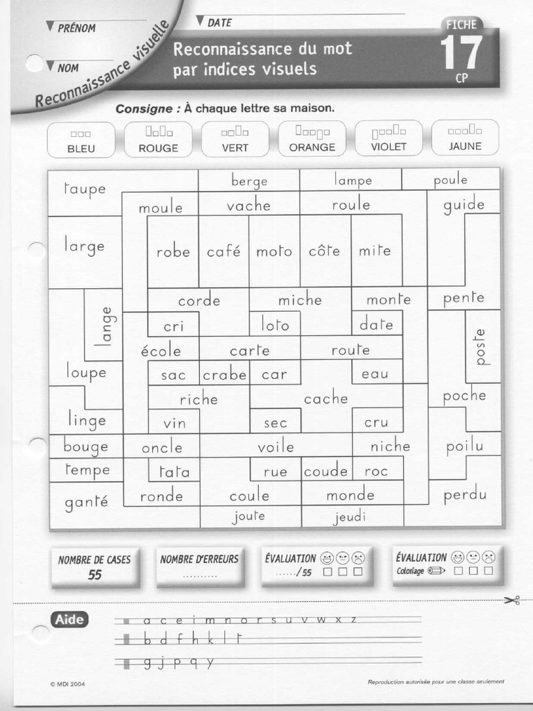 Coloriage Magique LECTURE CP 17 Reperage Visuel | PDF