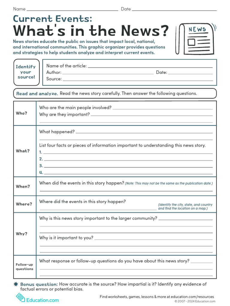 Analyzing Current Events for Students | PDF