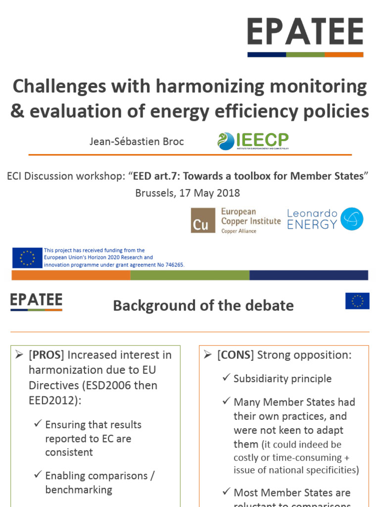 2018-05-17 Eci Workshop Challenges With Harmonisingevaluation of Ee ...