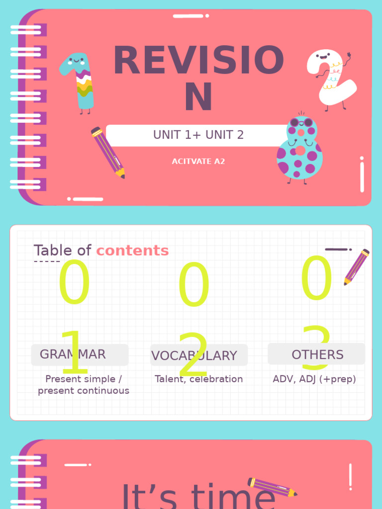 Activate A2 Review Unit 1+2 | PDF | Adverb | Language Mechanics