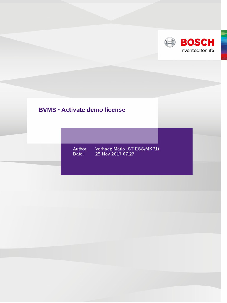 BVMS Demo License Activation Guide | PDF | Software | Computing