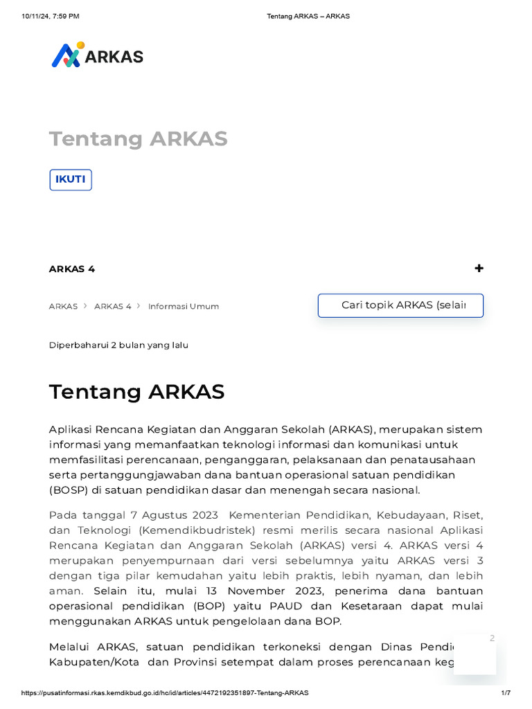Tentang ARKAS - ARKAS | PDF