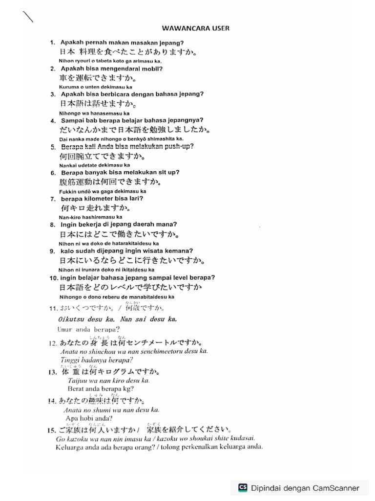 Wawancara User Jpn | PDF