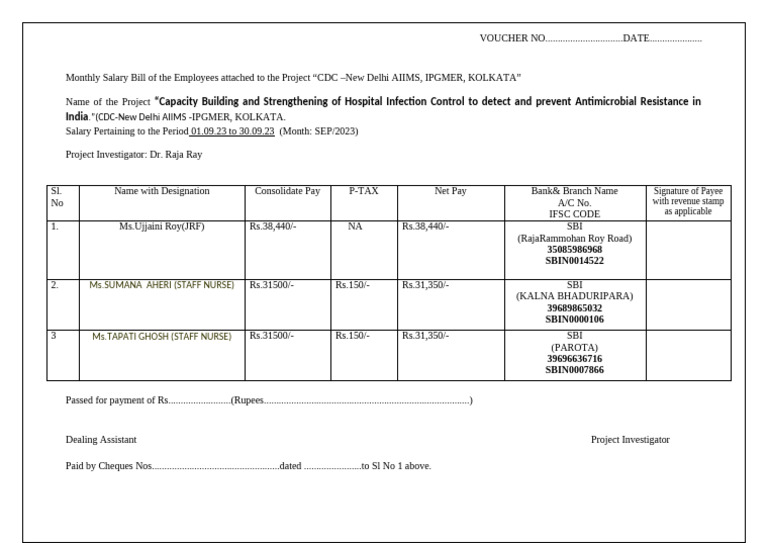 Debit - VOUCHER - AIIMS CDC SEP 2023 | PDF | Payments