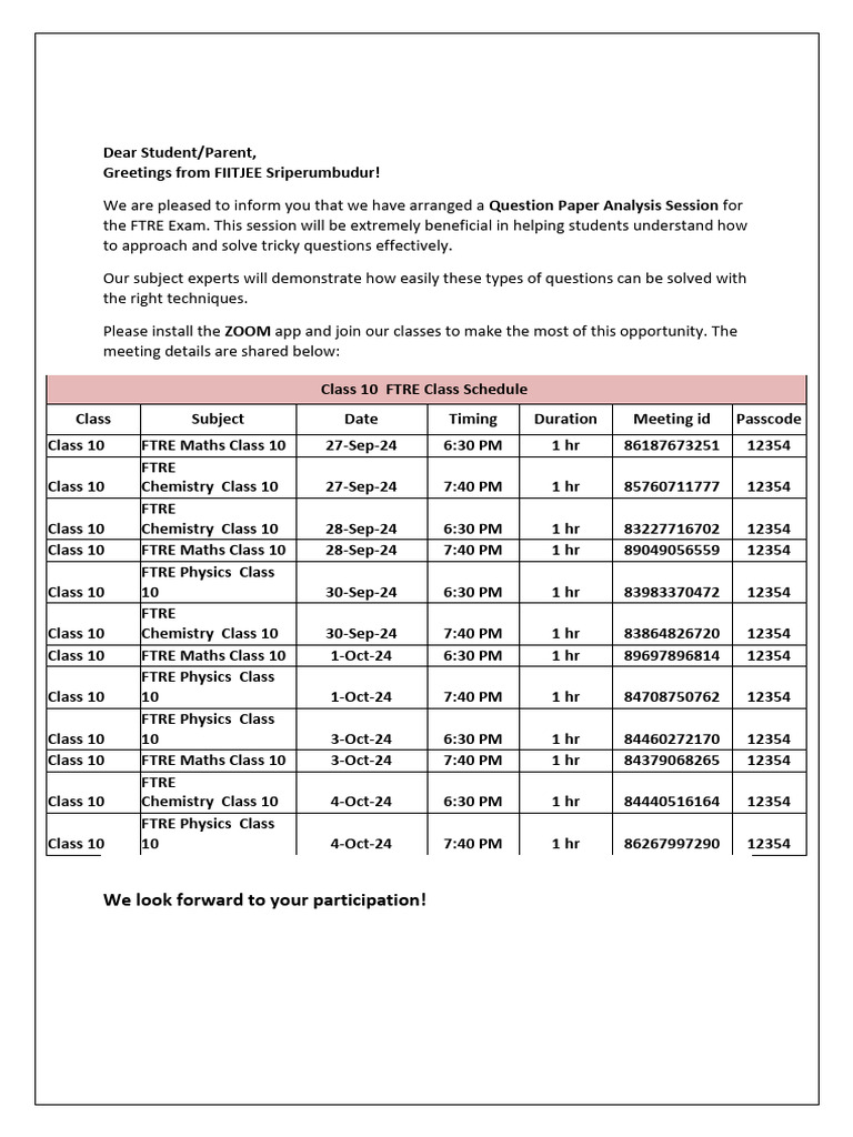 2024 Class Ftre 10TH | PDF