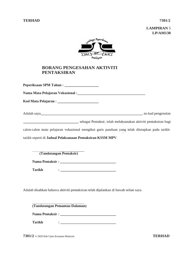 Modul Pentaksiran KSSM MPV LN | PDF