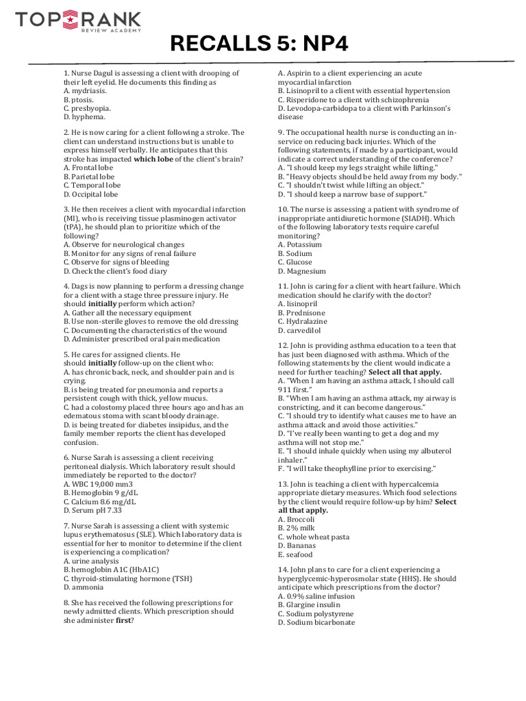 RECALLS Copy 7 | PDF | Intravenous Therapy | Chronic Obstructive Pulmonary Disease