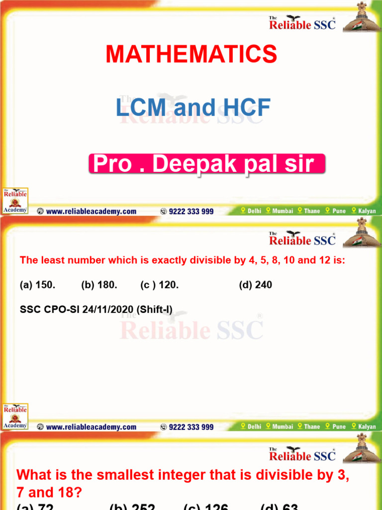 LCM and HCF | PDF | Abstract Algebra | Discrete Mathematics