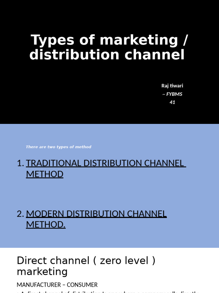 Marketing Distribution Channel | PDF | Retail | Marketing