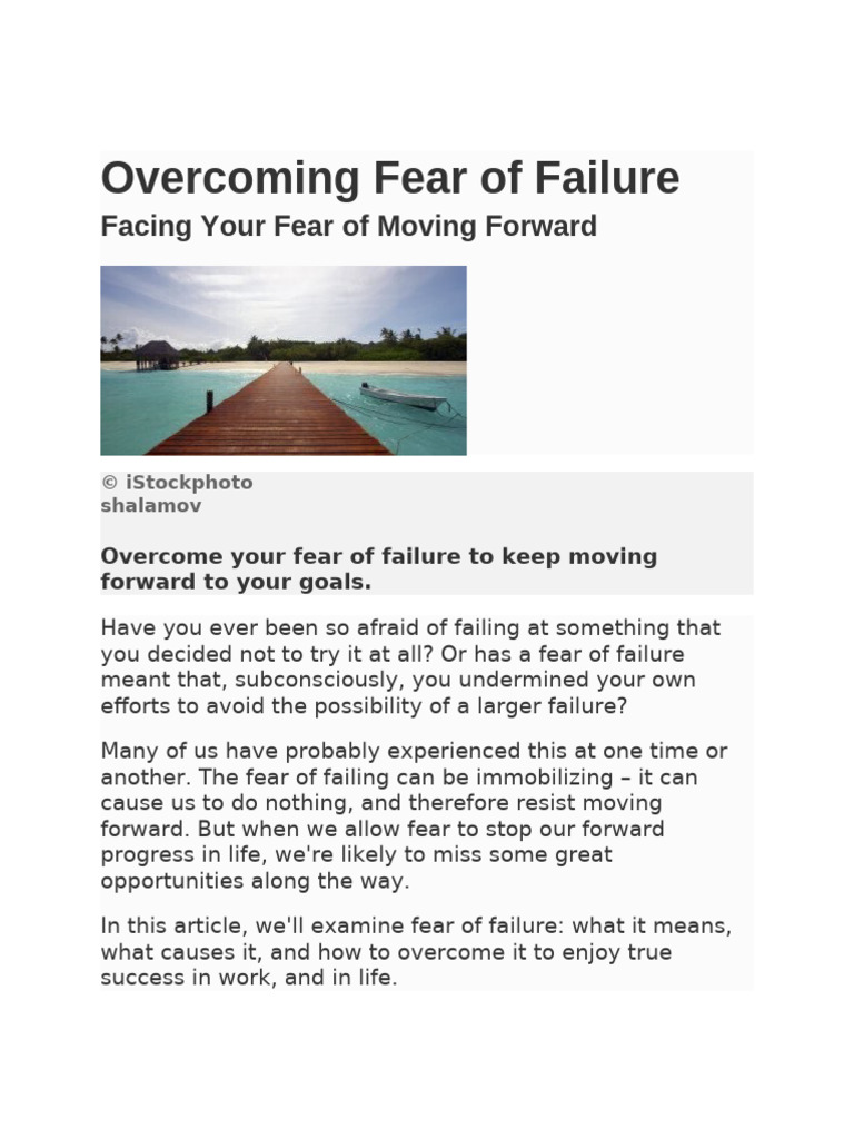 Overcoming Fear of Failure Strategies | PDF | Fear | Thought