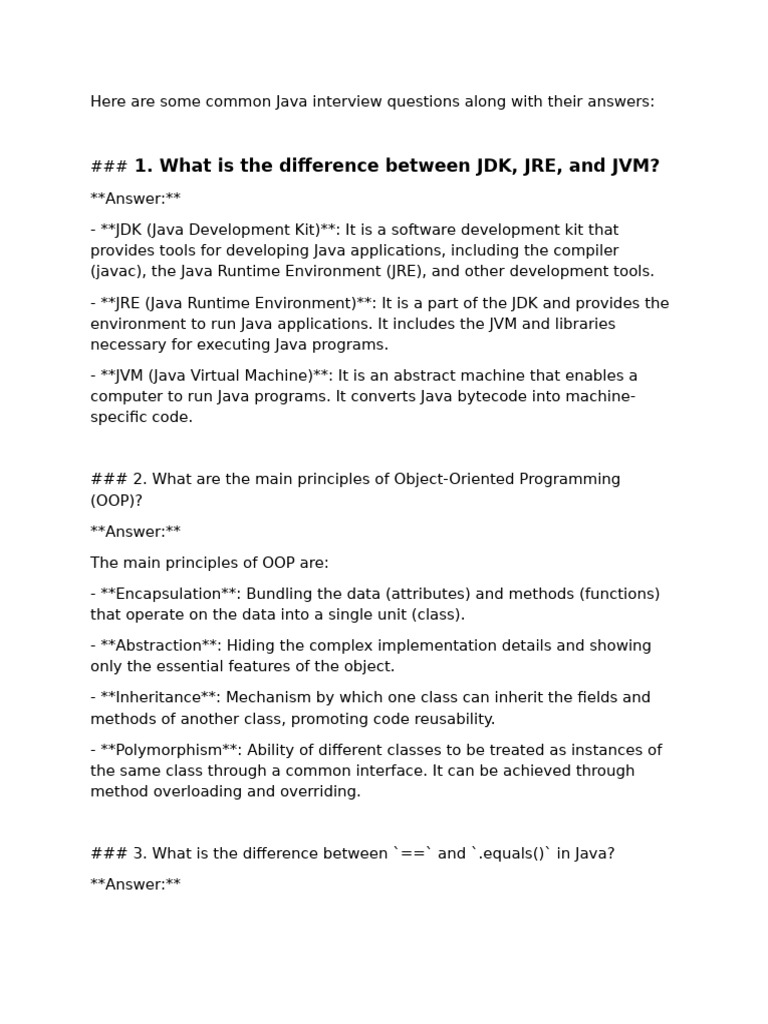 java interview imp questions | PDF | Method (Computer Programming ... java interview imp questions | PDF | Method (Computer Programming ...