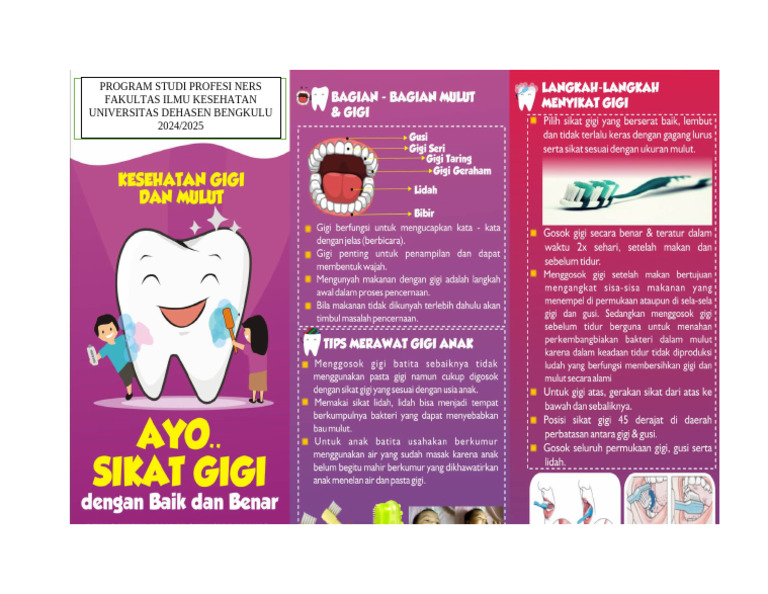 LEAFLET KESEHATAN GIGI DAN MULUT ANAK | PDF
