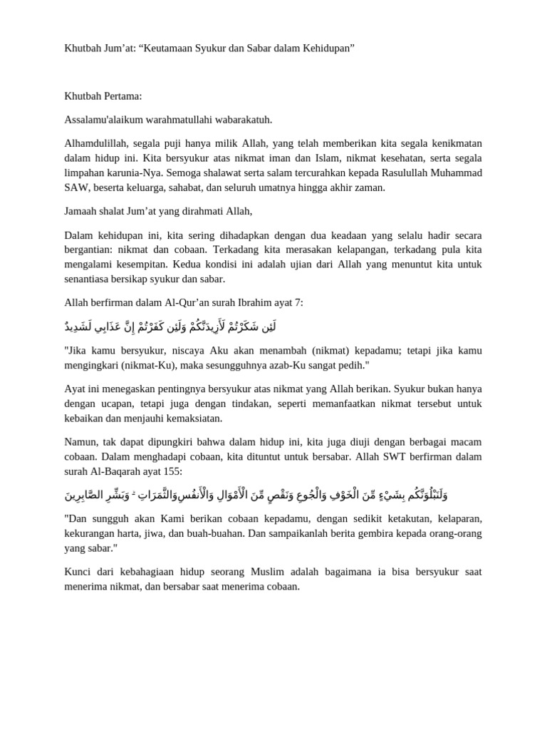 Khutbah Jum'at | PDF