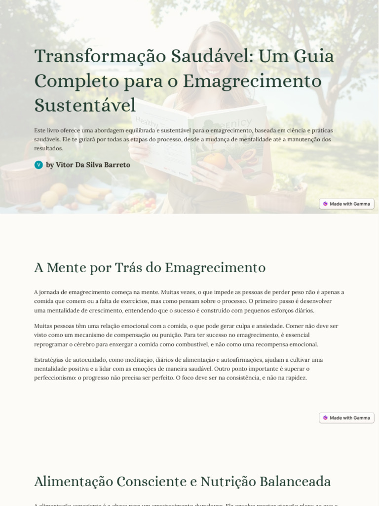 Transformacao Saudavel Um Guia Completo para o Emagrecimento Sustentavel | PDF | Treinamento de ...
