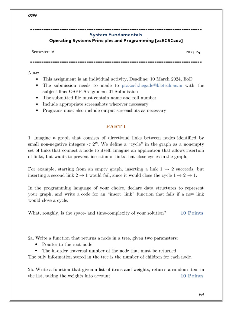 Ospp Assignment 01 Questions | PDF